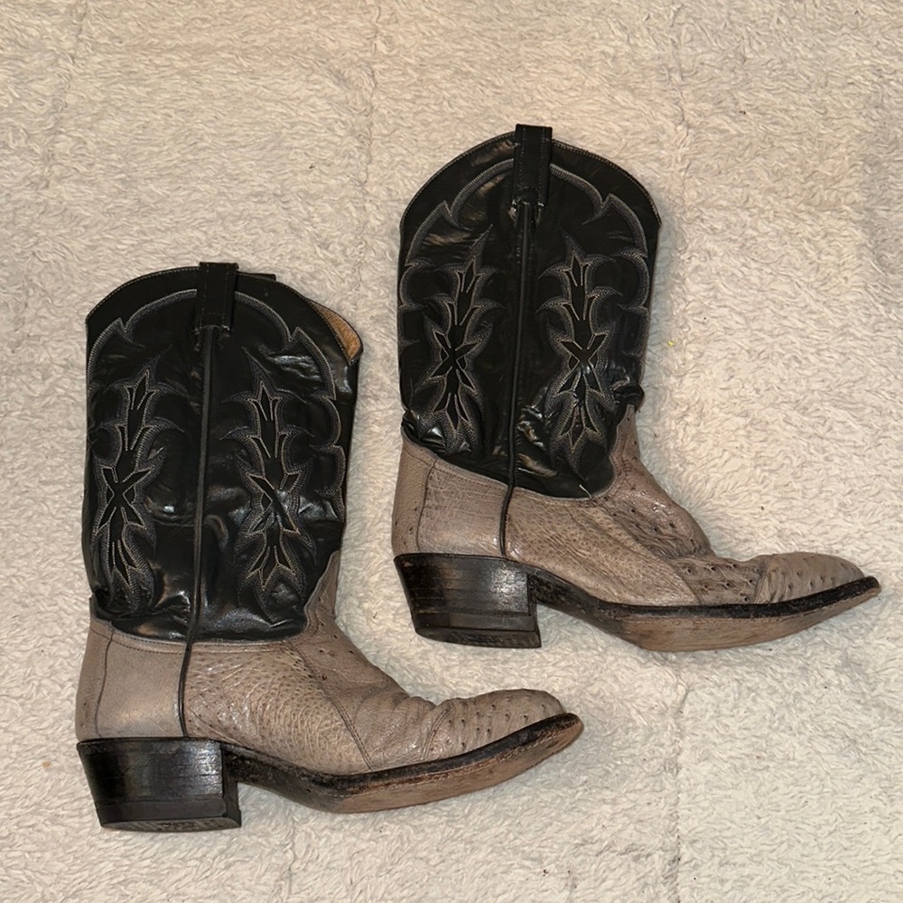 Tony Lama Vintage El Rey Full Quill Ostrich Cowboy Bo… - Gem